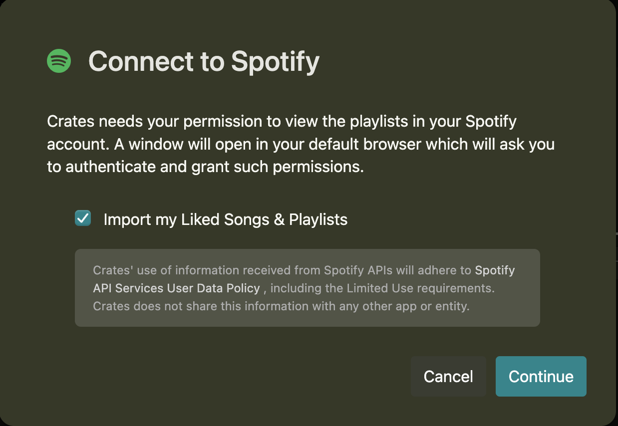 How can I import my Spotify collection? - Crates